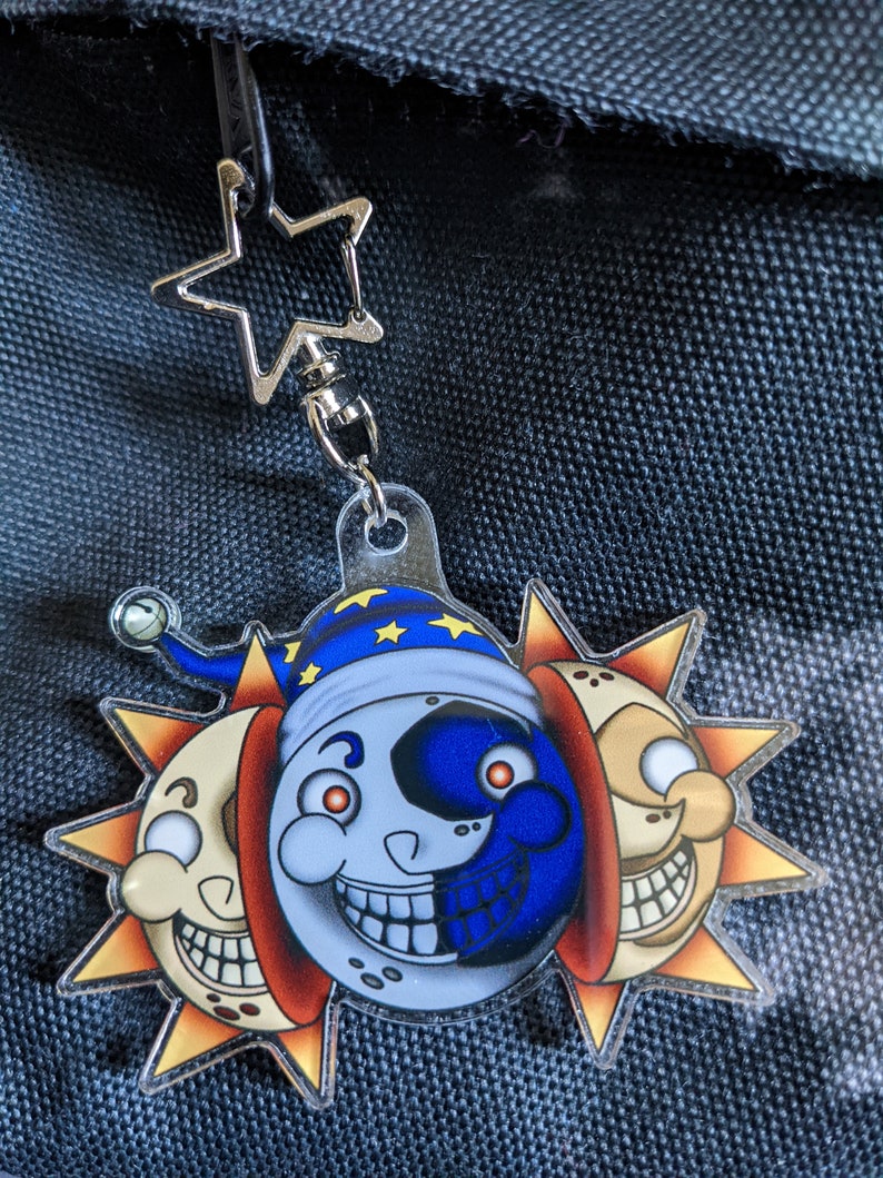 FNAF Security Breach Sun and Moon Acrylic Keychain - Etsy