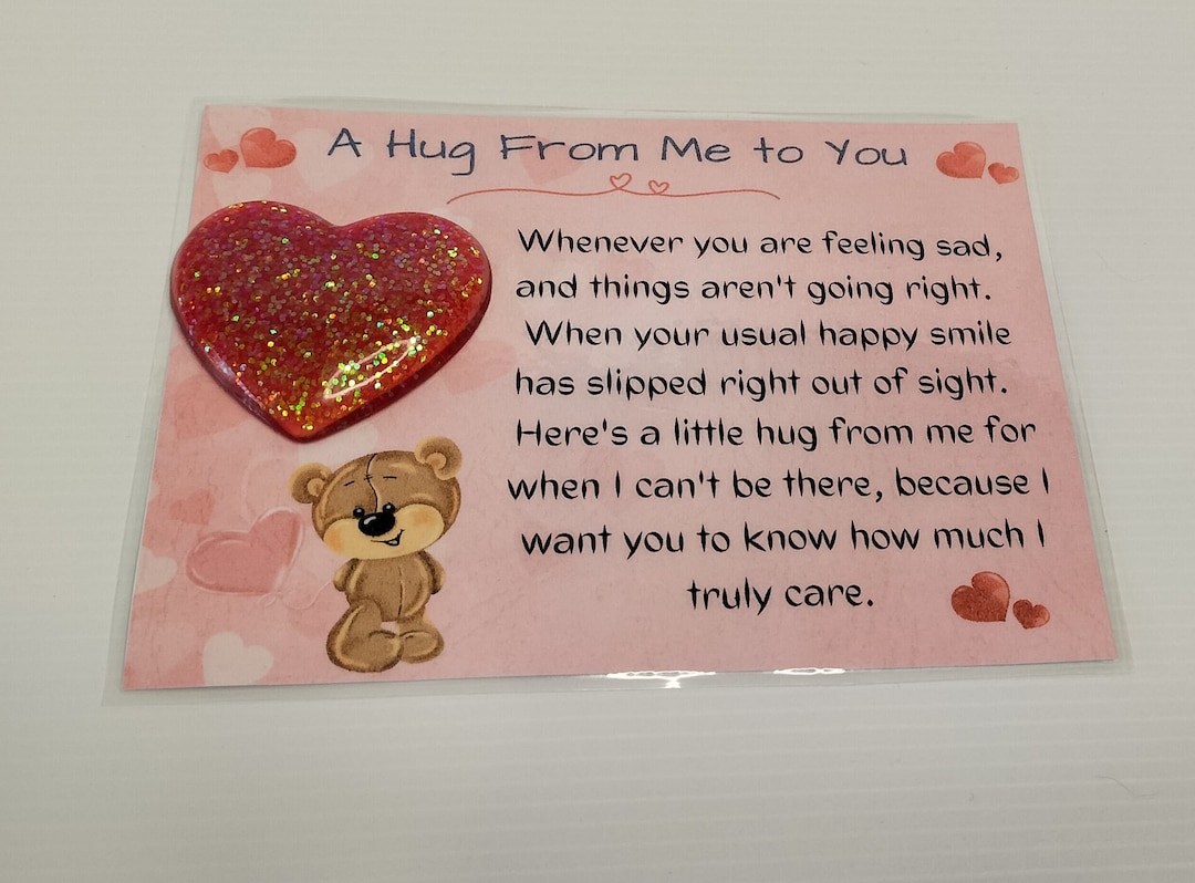 Pocket Heart Hug Hand Made Resin Pocket Heart Thinking of You Missing ...