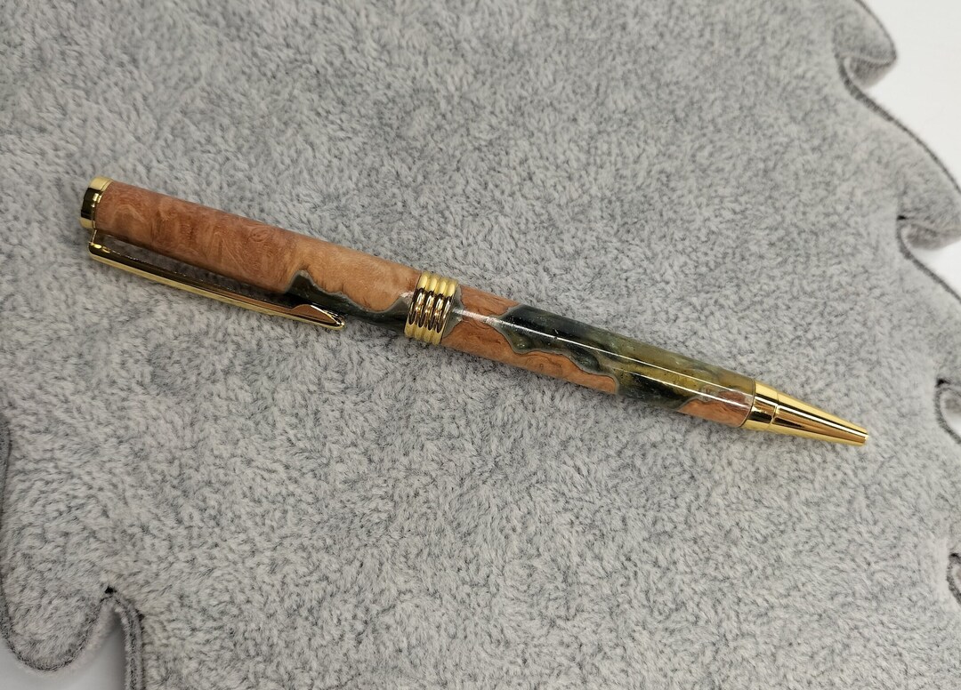 Hand Turned Wood and Resin Pen Heirloom Piece Christmas Gift Luxury Pen ...
