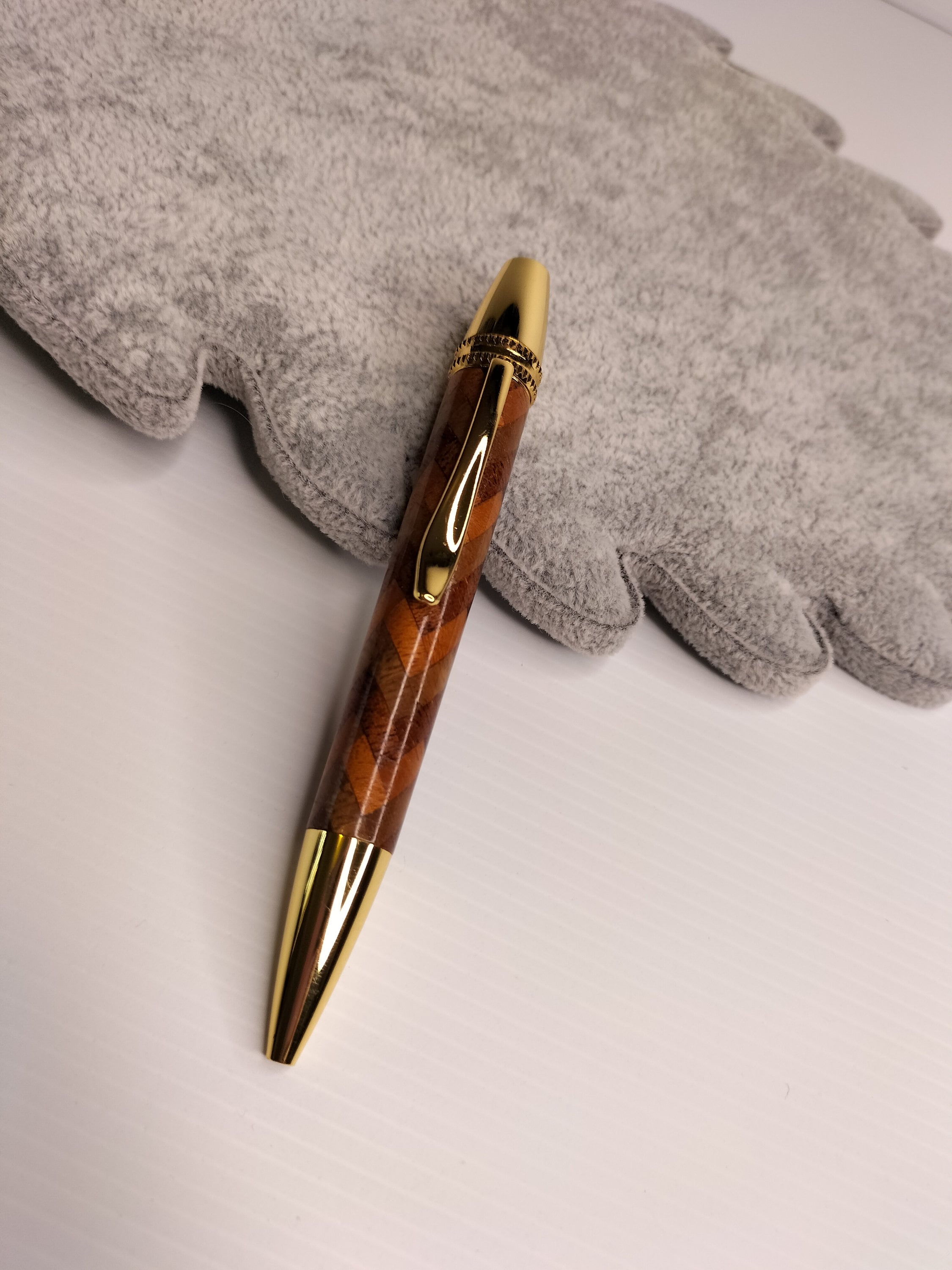 Hand Turned Wooden Pen Herringbone Design Heirloom Piece Christmas Gift ...
