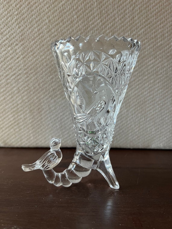 Vintage Hofbauer Lead Crystal Cornucopia Horn Vase Figural - Etsy