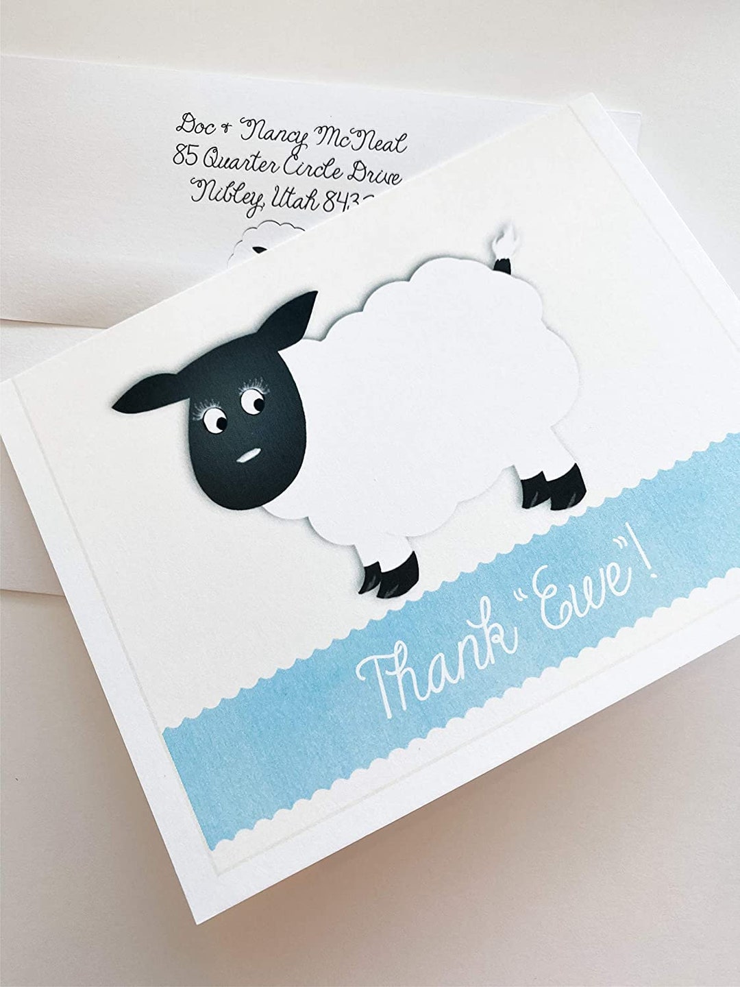 10 thank Ewe Thank You Cards With Envelope and - Etsy
