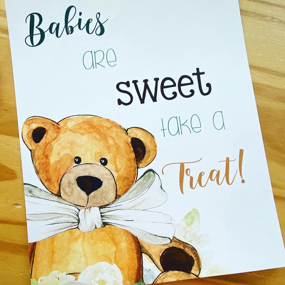 2 Signs One 8x10 Teddy Bear Sweets and Treats sign and One 8x10 Gift ...