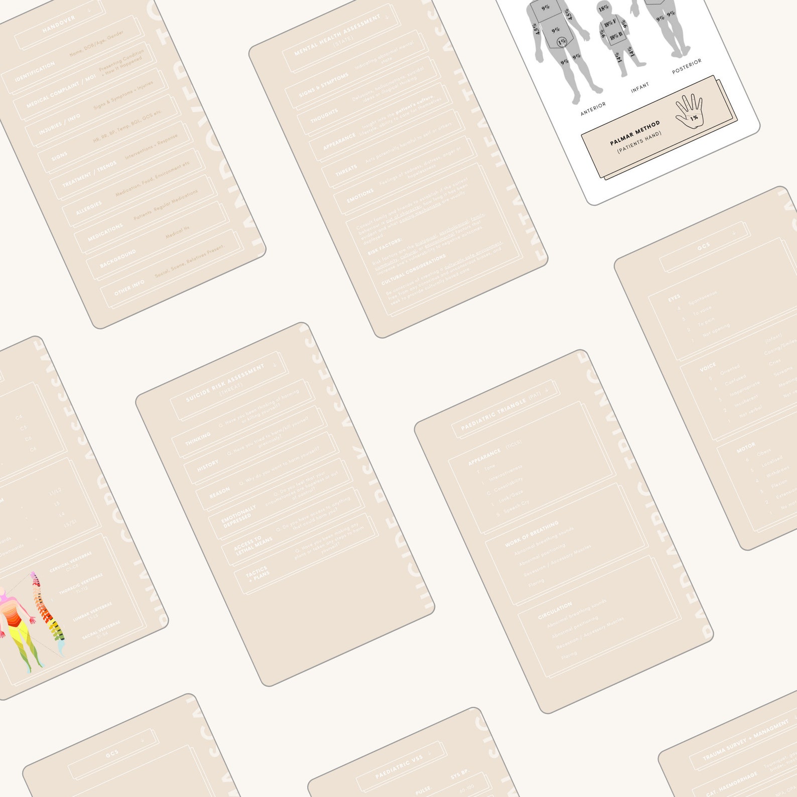 Clinical Reference Cards for Paramedics, EMT, Student Paramedics Tan ...