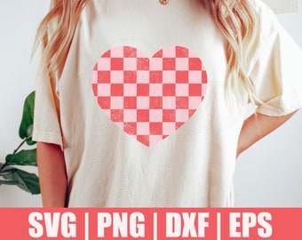 Checker Heart Png - Etsy