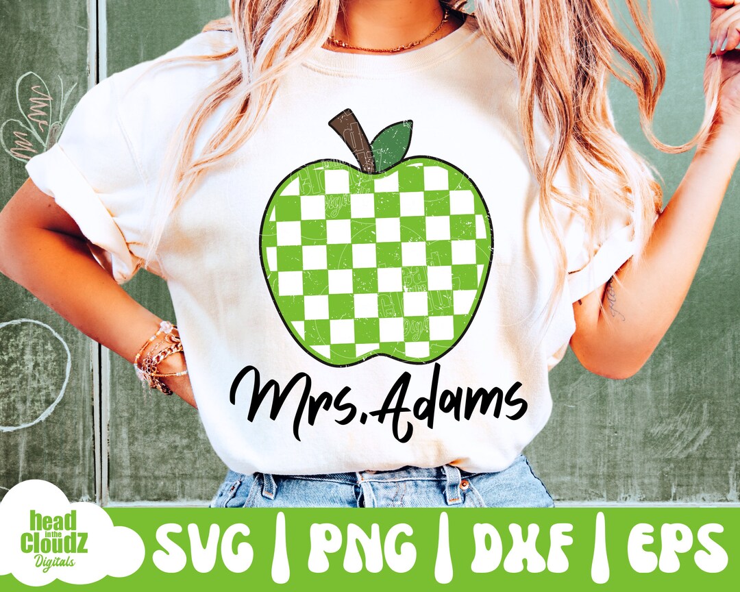 Checkered Apple Apple PNG Apple SVG Teacher Svg Teacher Png Teacher ...