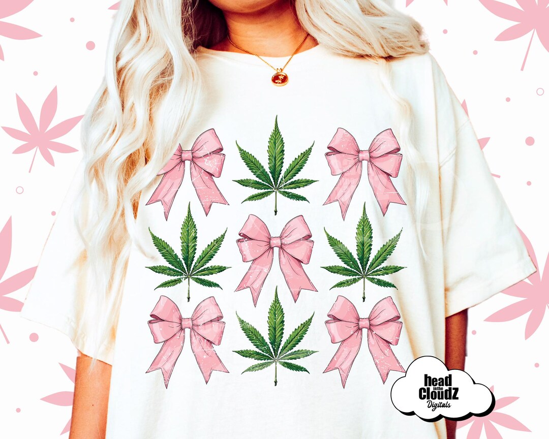 Weed Leaf & Bows PNG | Stoner Babe | Girly | Coquette | 420 Vibes ...