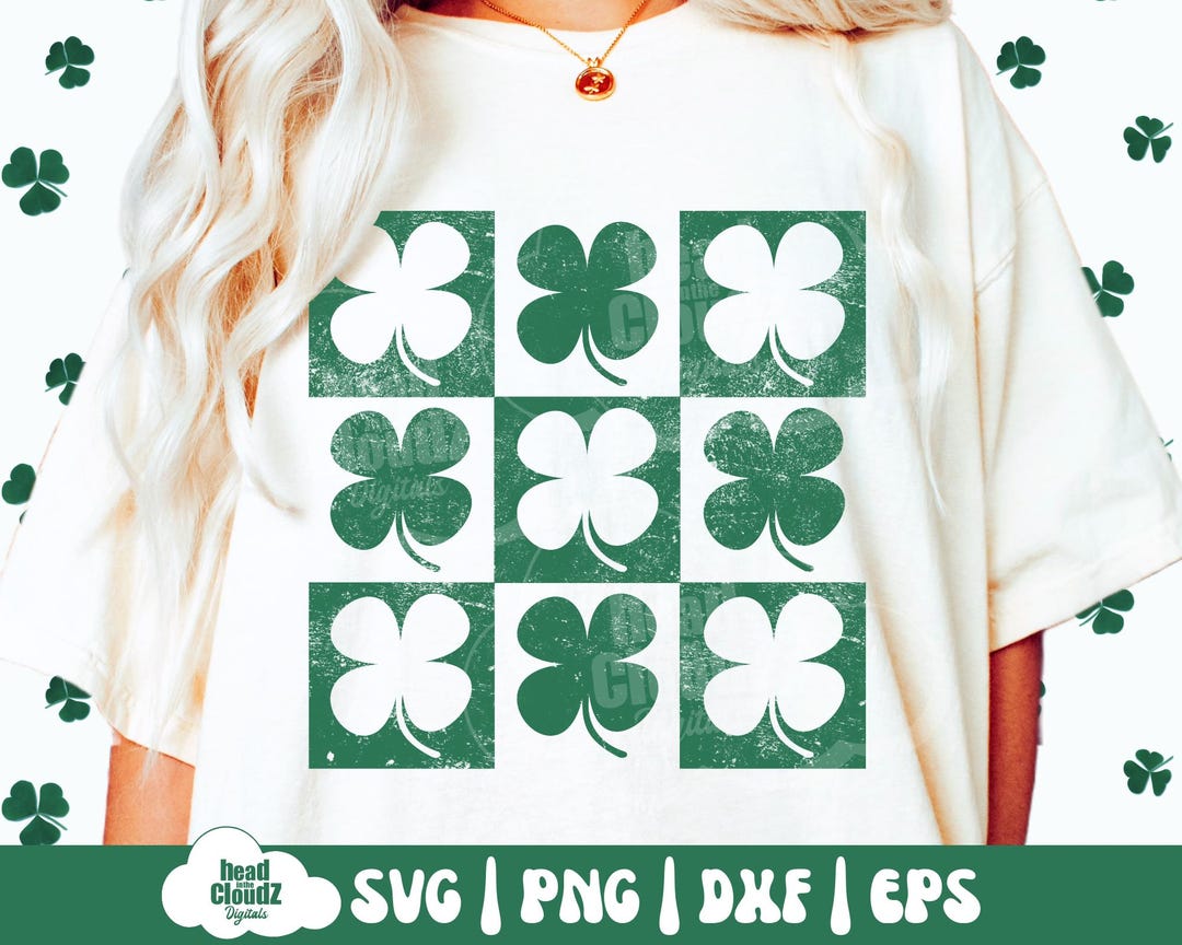 Clover Checker PNG SVG St.patrick's Day Checkered Cute St Patty's Lucky ...