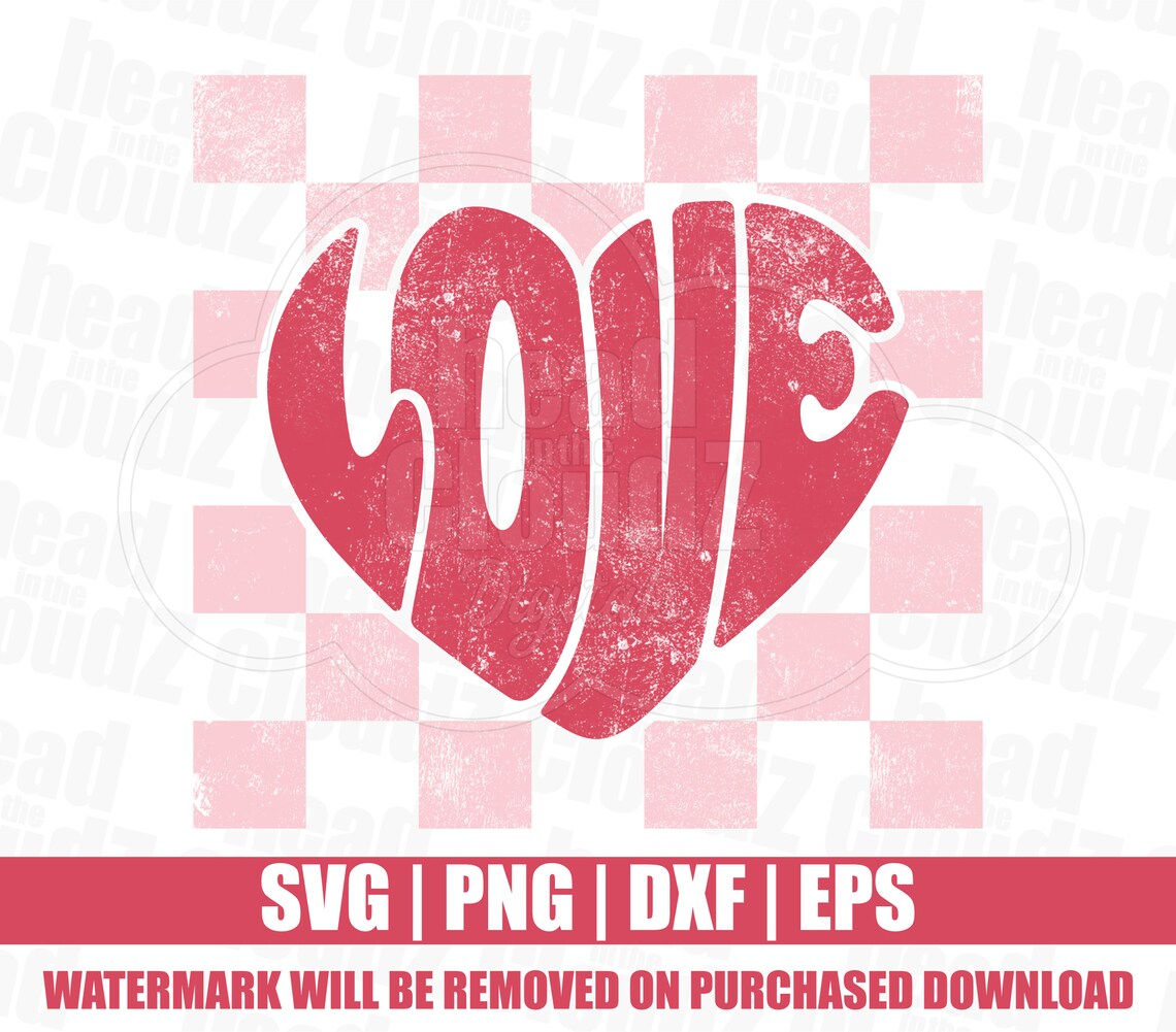 Retro Love Heart Checkers Svg Png Retro Heart Svg Retro - Etsy