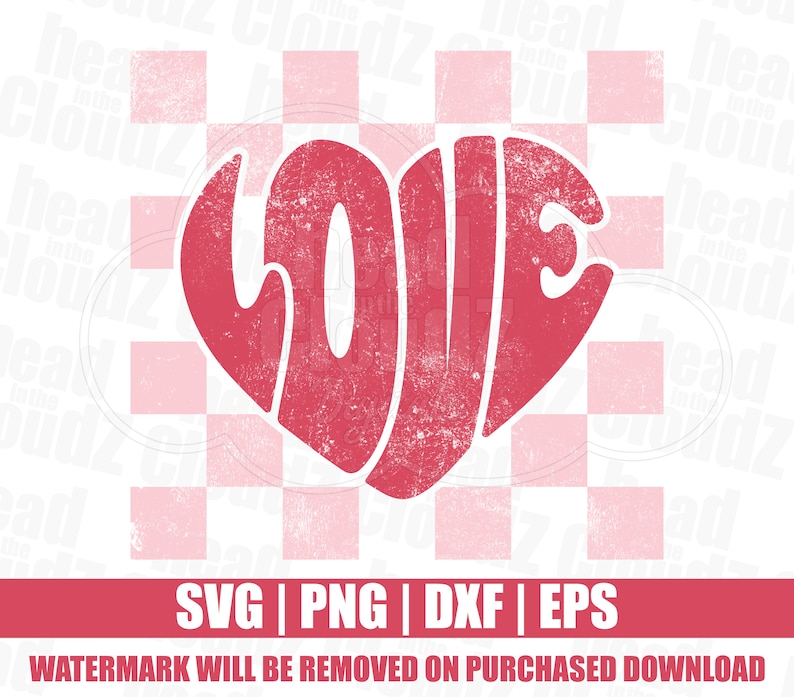 Retro Love Heart Checkers Svg Png Retro Heart Svg Retro - Etsy