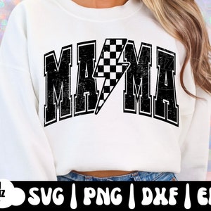 Mama Checker Lightning Bolt SVG | Mama Checker Ligtning Bolt PNG | Mom ...
