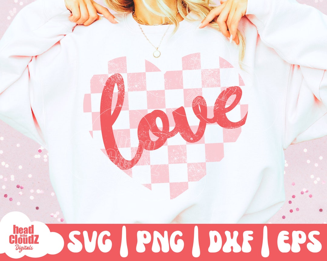 Retro Love Checker Heart SVG Retro Love Checker Heart PNG Checker Heart ...