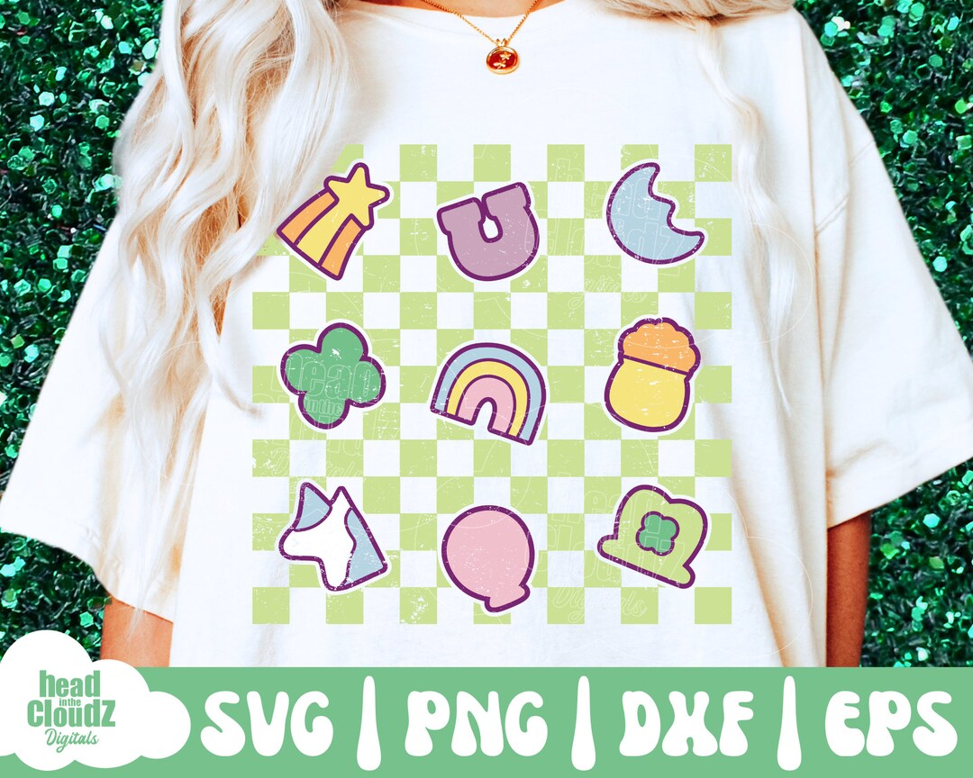 Checkered Lucky Charms Svg Png Cute St.patrick's Svg St. Patty's Svg ...