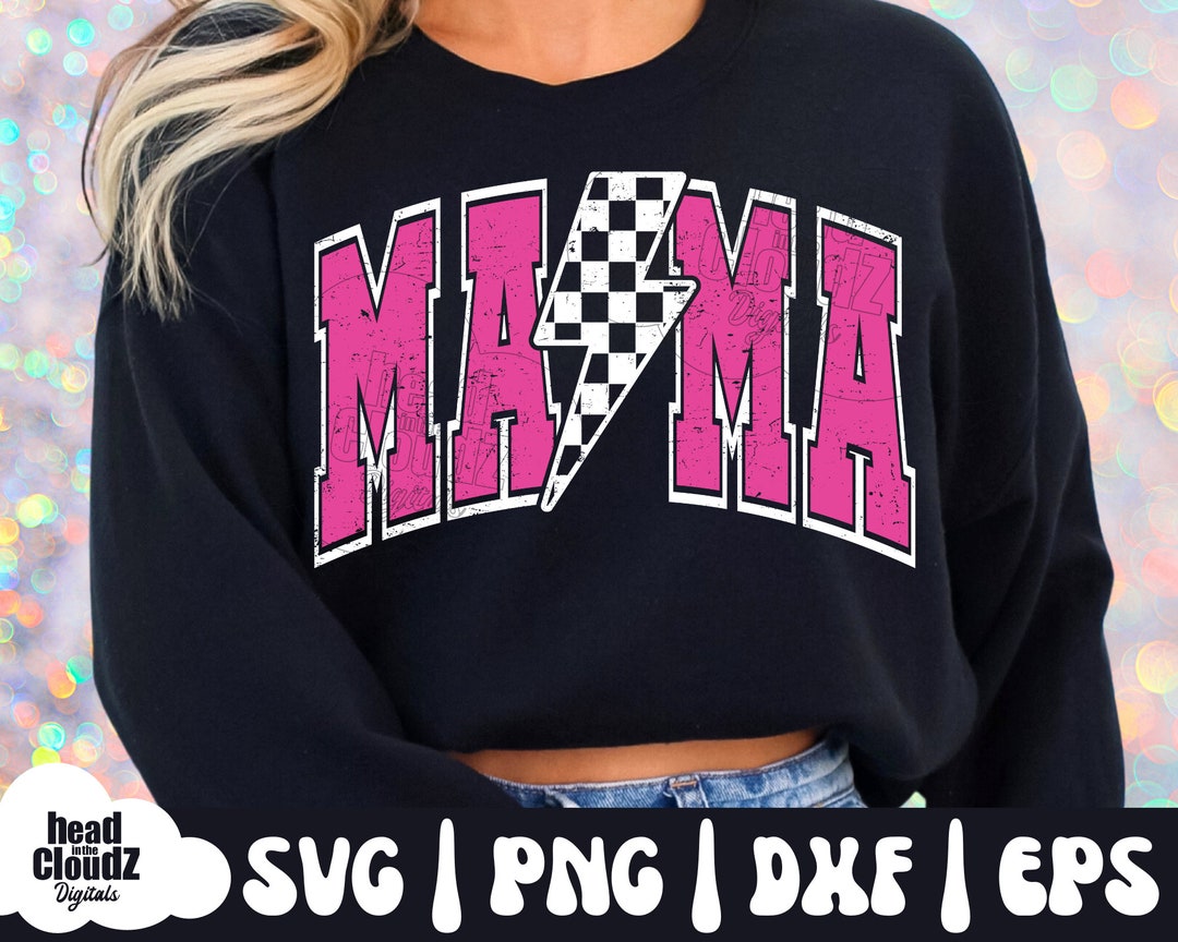 Mama Checker Lightning Bolt SVG Mama Checker Ligtning Bolt PNG Mom Svg ...