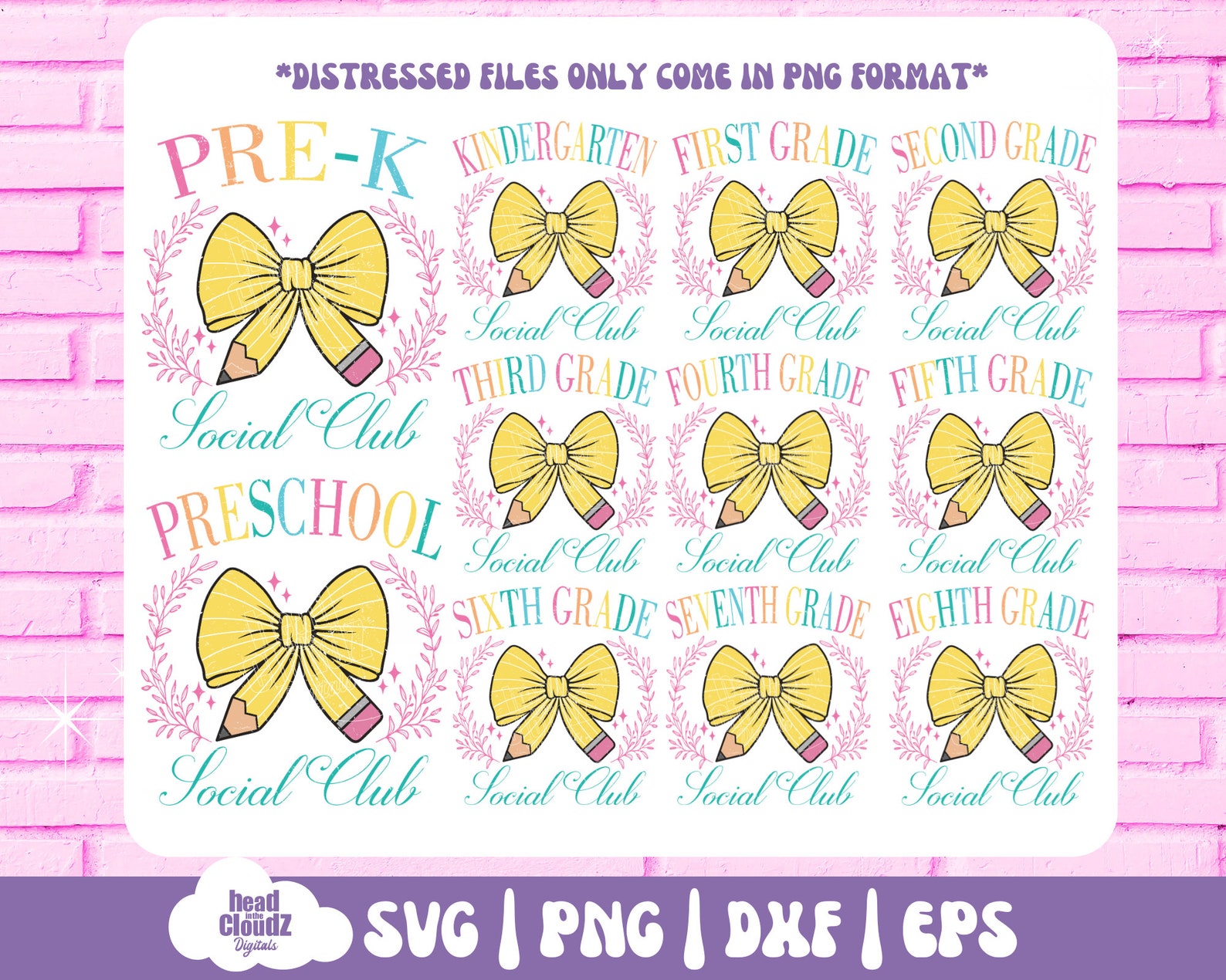 Coquette Pencil Bow Grade Bundle Png Svg Back to School Png Svg Pencil ...