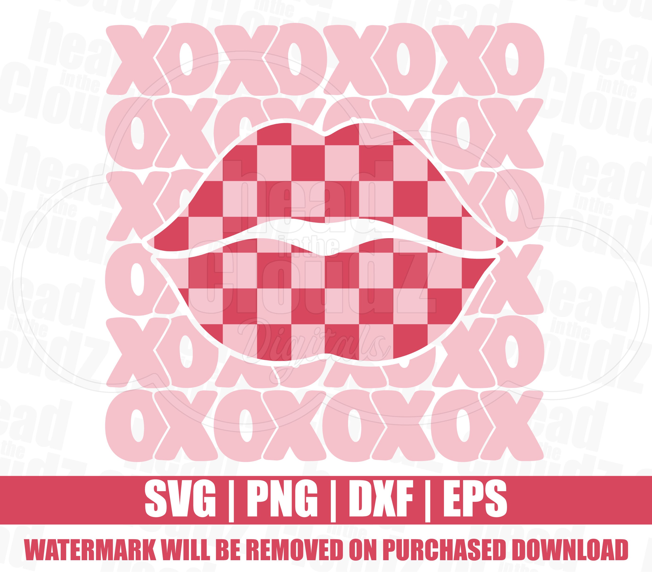 XOXO Checker Lips SVG XOXO Checker Lips Png - Etsy