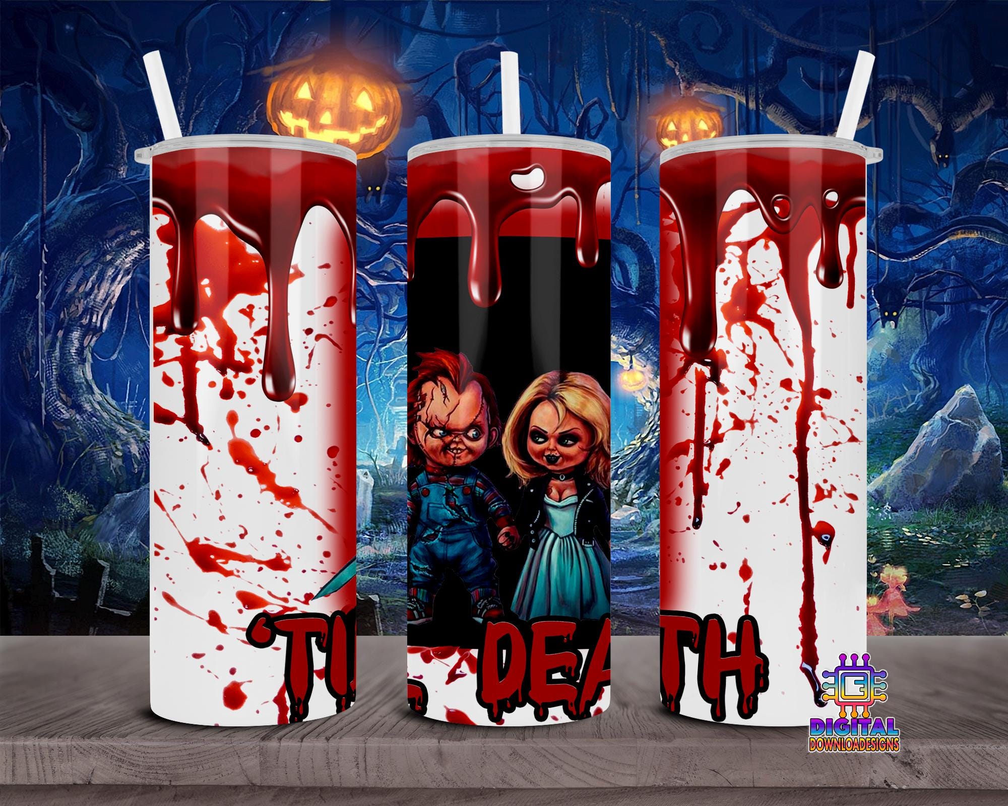 Chucky and Tiffany Tumbler Wrap 20 Oz Skinny Tumbler Wrap Child's Play ...
