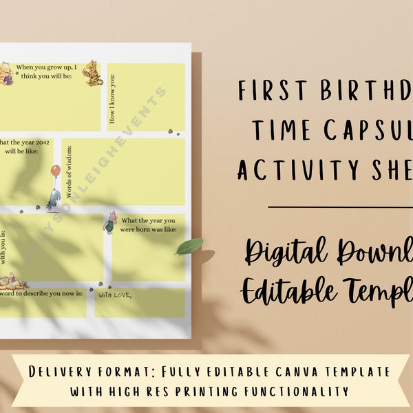 1st Birthday Time Capsule Box - Etsy