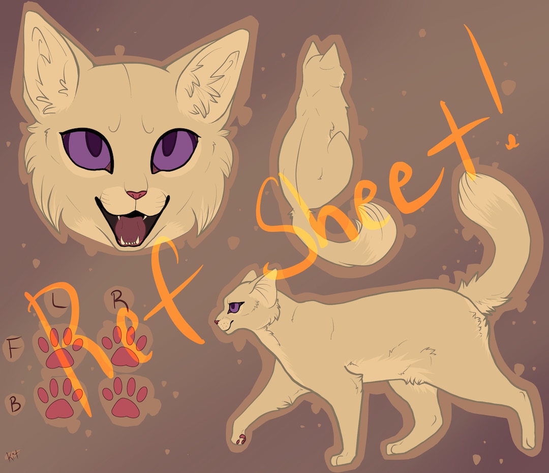 Feral Feline Warrior Cat Reference Sheet AND Adoptables Base - Etsy ...