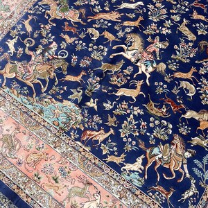 Blue 5x7 Ft. Oriental Silk Rug High Quality Silk Rug Bamboo Silk Rug ...