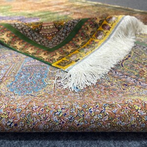 Green 5x7 Feet Silk Rug High Quality Bamboo Silk Rug Rug for Living ...