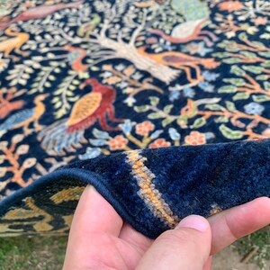 Blue 5x7ft. Bird Area Rug Handmade Afghan Natural Wool Rug Rugs for ...