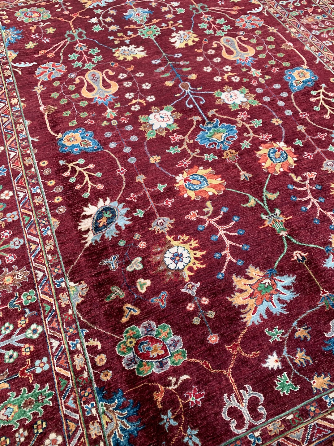 Burgundy 7x9ft. Sultani Area Rug Afghan Handknotted Natural Wool Rug ...