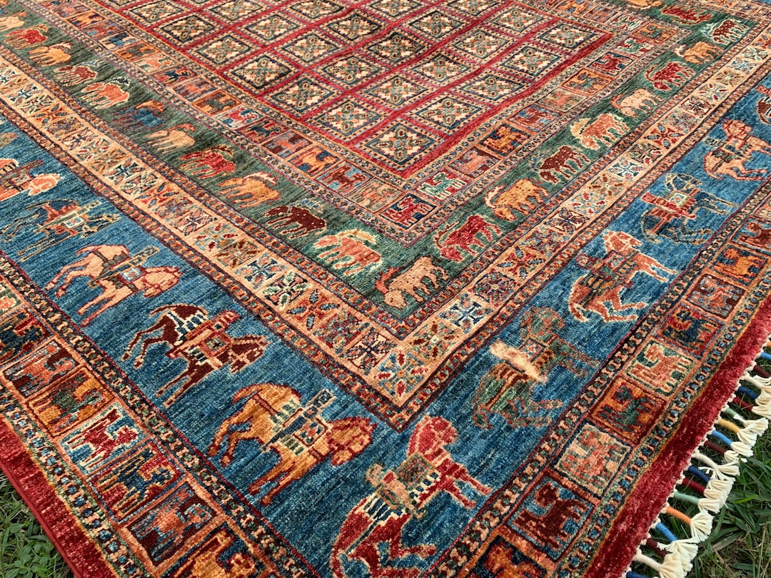 6x8ft. Pazyryk Area Rug Handmade Afghan Natural Wool Rug - Etsy