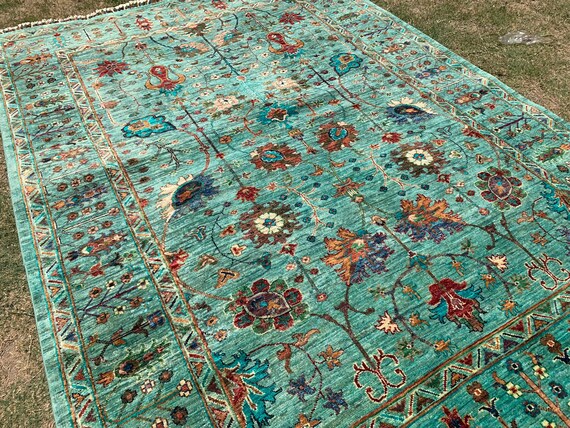 6x8ft. Turquoise Handmade Sultani Rug Fine Quality Afghan | Etsy