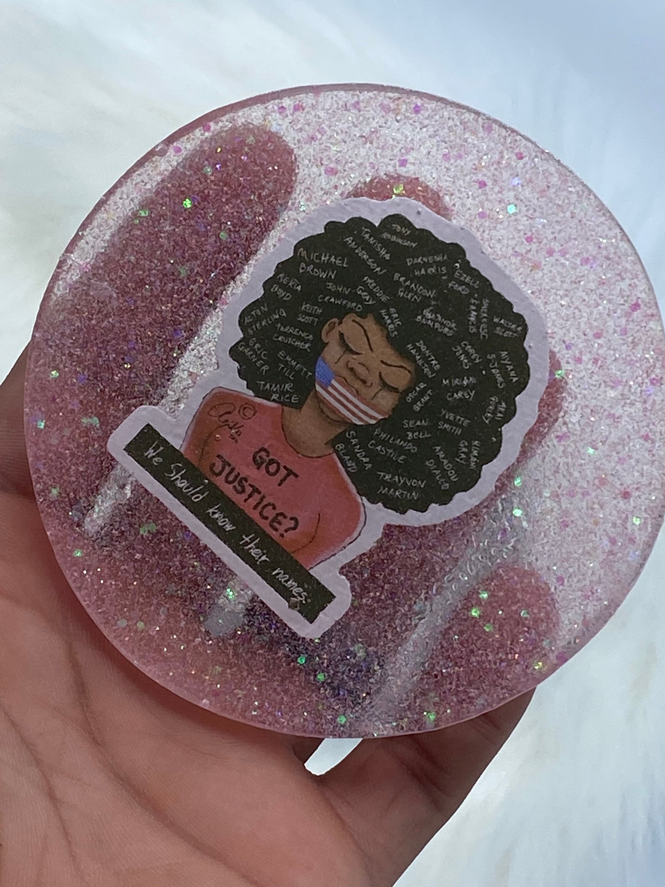 Black Girl Magic Coaster Glitter Coasters Custom Coaster Coaster Set ...