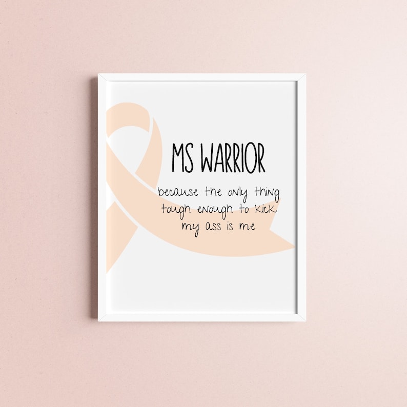 MS Warrior Printable Wall Art - Instant Download | Multiple Sclerosis ...