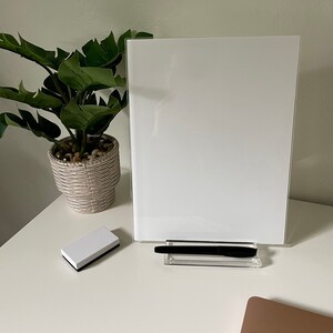 Acrylic Dry Erase Memo White Board With Stand and Marker Erasable ...
