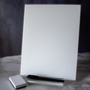 Acrylic Dry Erase Memo White Board With Stand and Marker Erasable ...