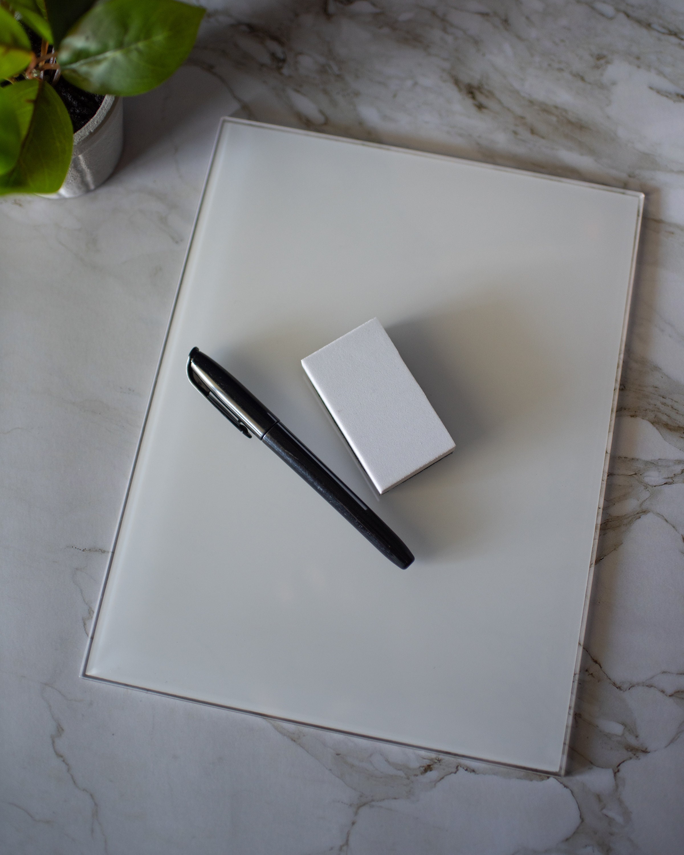 Acrylic Dry Erase Memo White Board With Stand and Marker | Etsy