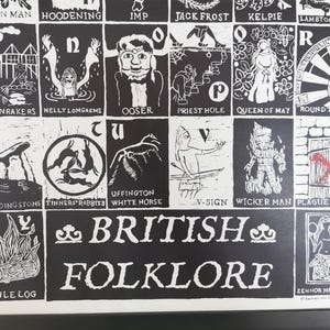 A to Z of British Folklore A1 or A2 Print - Etsy UK