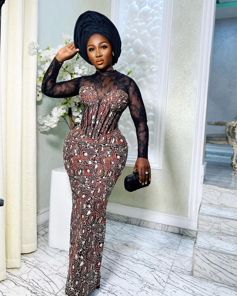 African Print Corset Dress African Reception Dress Ankara Etsy