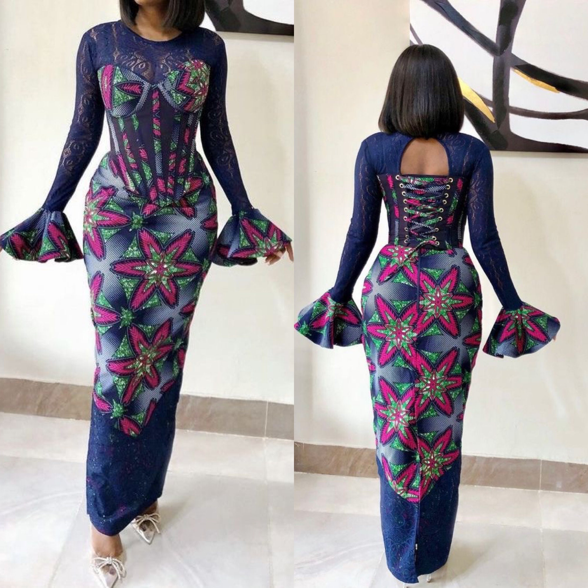 Ankara Corset Dress African Print Wedding Reception Dress Etsy