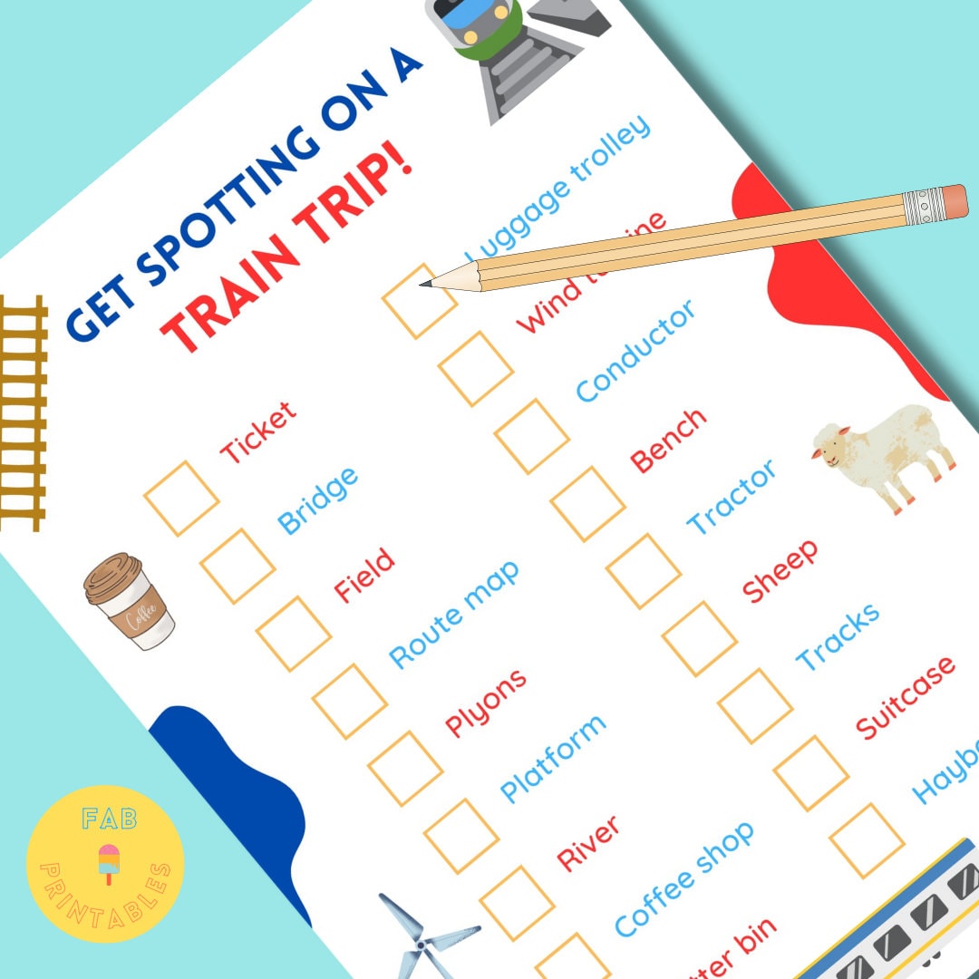 Train Trip Spotting Scavenger Hunt Printable - Etsy