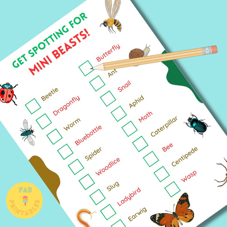 Mini Beast Spotting Scavenger Hunt Printable - Etsy