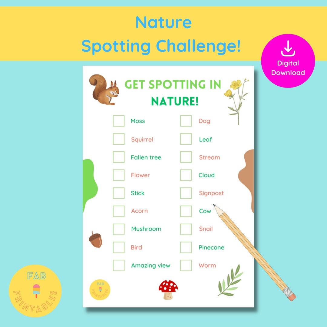 Nature Spotting Scavenger Hunt Printable - Etsy
