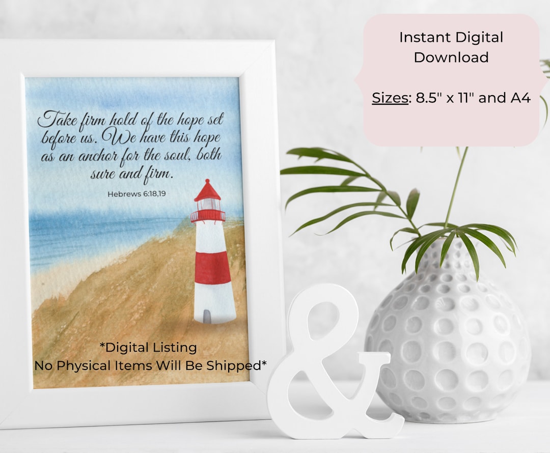 Hebrews 6: 18 Scripture - JW Printables - Jw Art - Jw Baptism Gifts ...