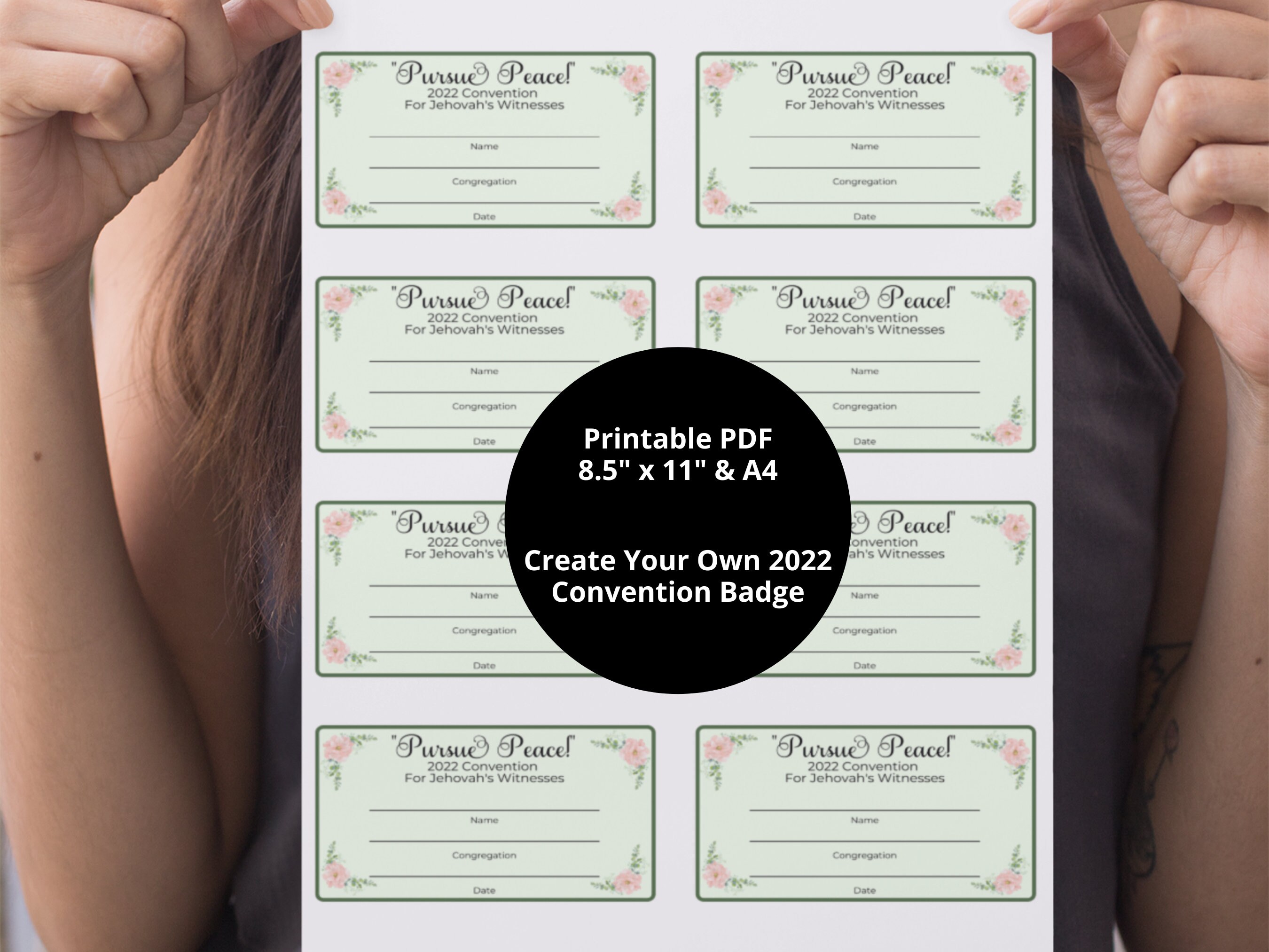 JW 2022 Convention Printable Badges JW Pursue Peace Badges - Etsy