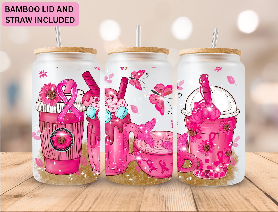 Breast Cancer Awareness Glass| Breast Cancer Warrior Cup | Cancer ...