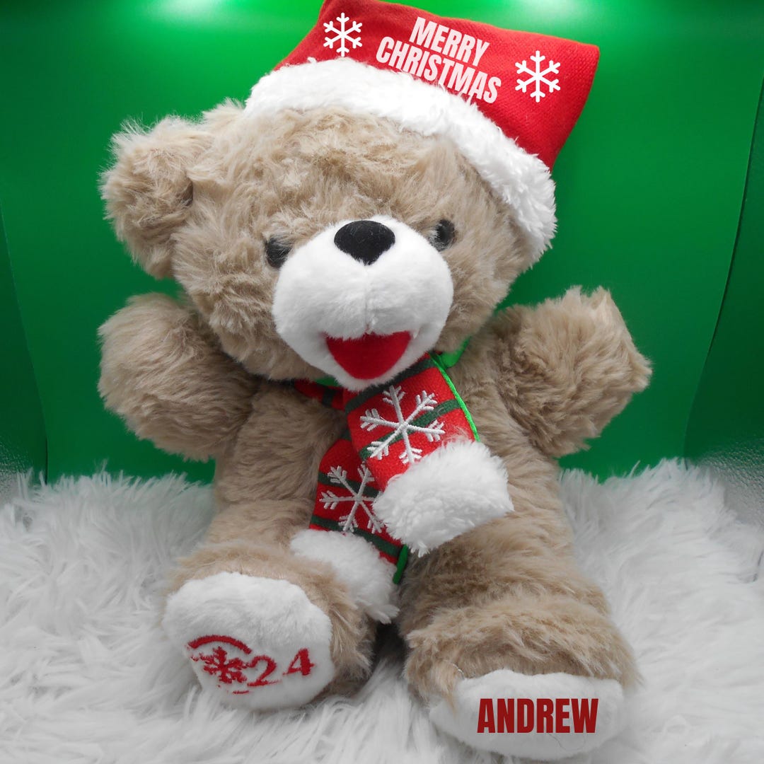 Personalized Teddy Bear, Personalized Xmas Gift for Child, Stocking ...