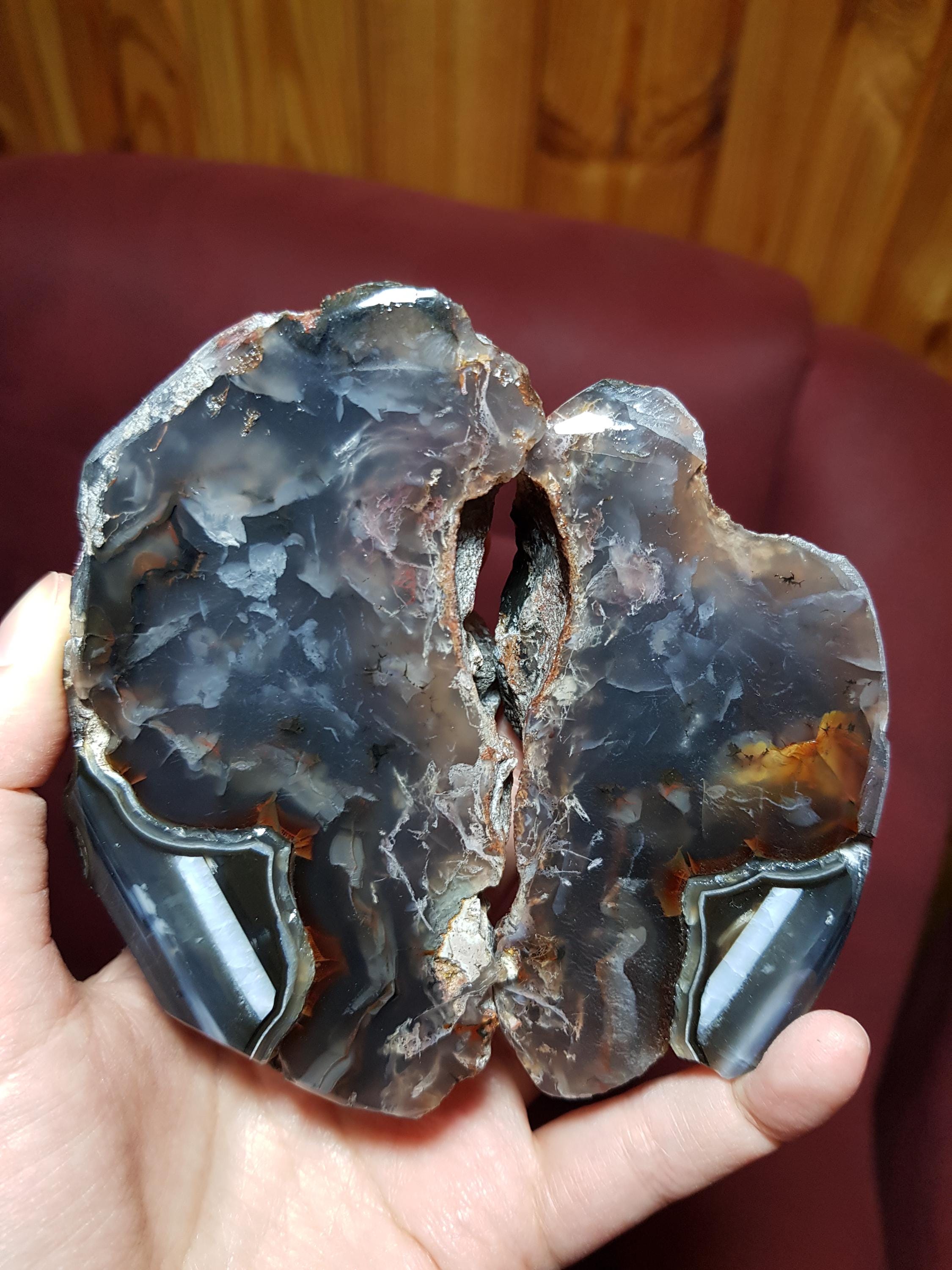 Rare Dual-formation Agate: Fire Flame - Waterline Seascape - Etsy