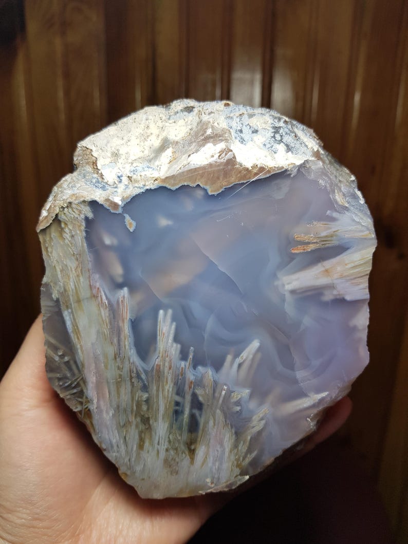 Rare Large Stick Chalcedony From Turkey With Purplish Blue and Yellow ...