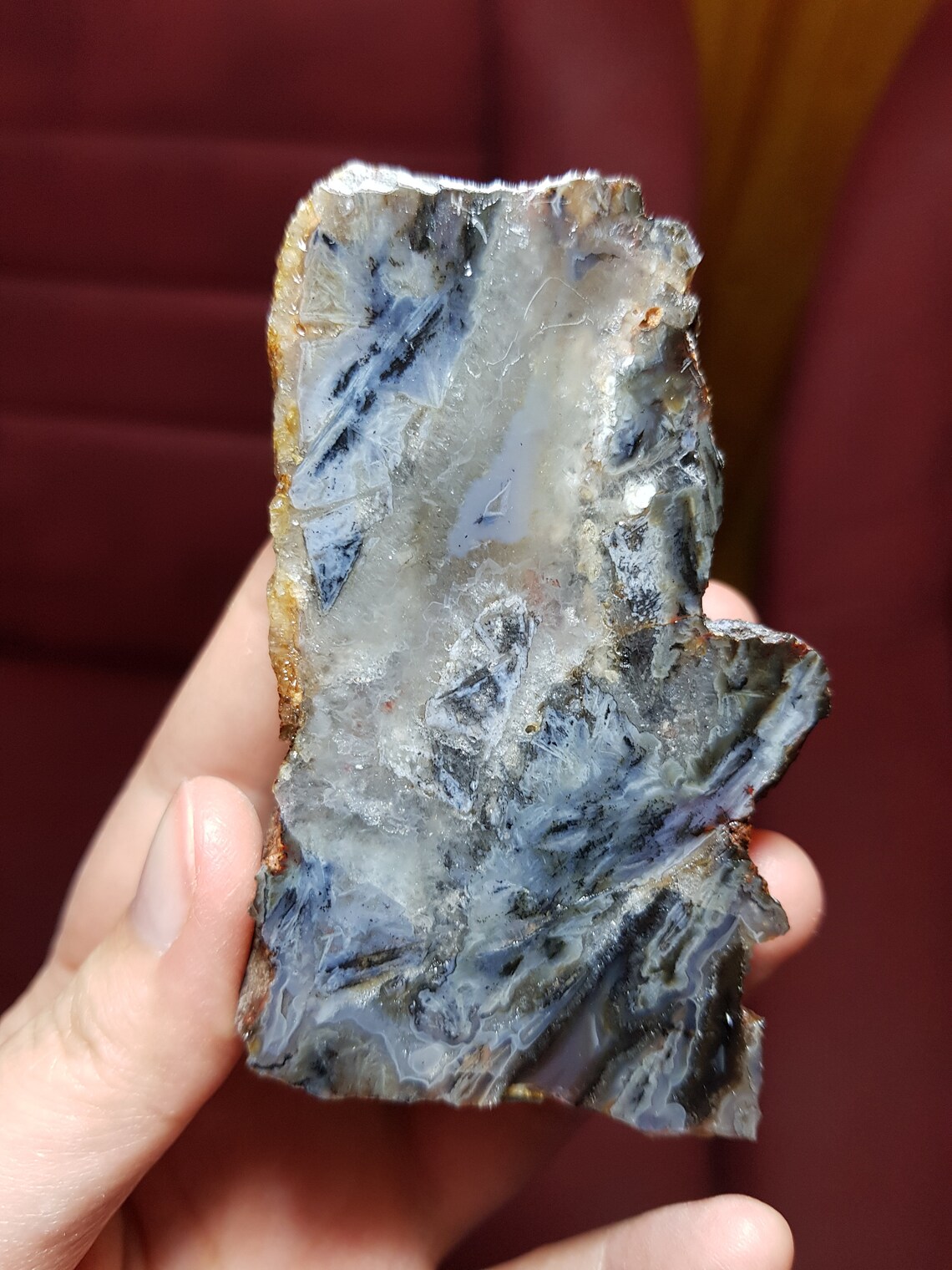 Stellar Burst Stick Agate | Black and Blue Agate With Radiant Sticks ...