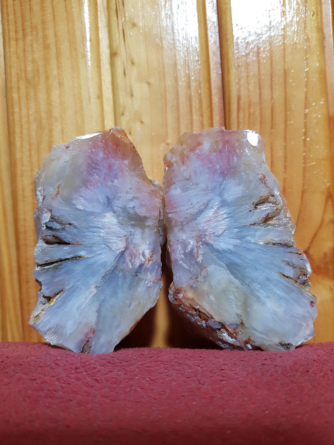 Light Pink and Blue Butterfly Wing Agate Split and Polished - Etsy