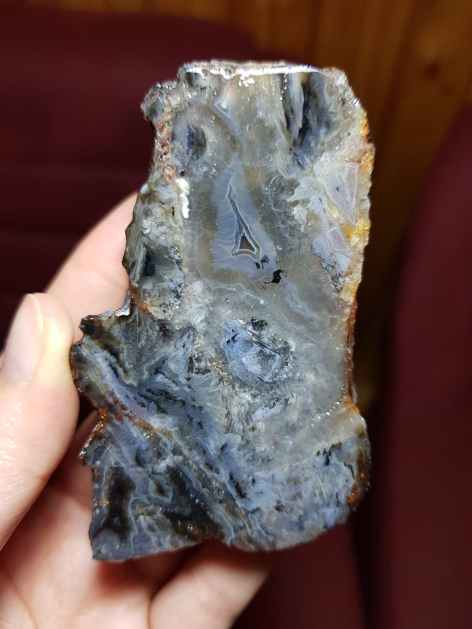 Stellar Burst Stick Agate | Black and Blue Agate With Radiant Sticks ...