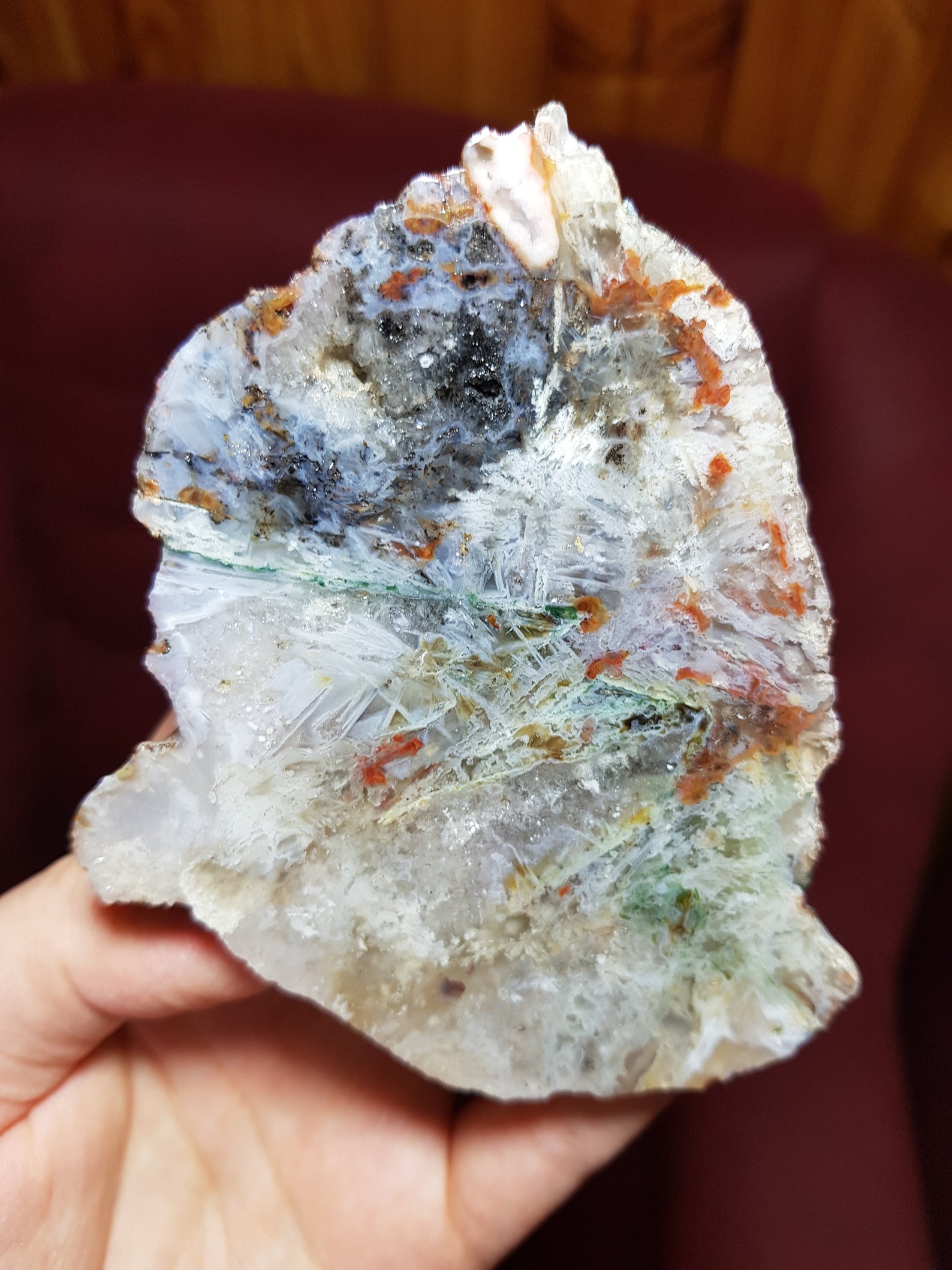 Vibrant White, Green, and Blue Turkish Stick Agate - Energetic and ...